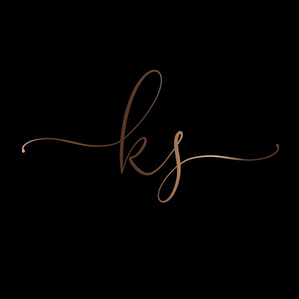 Rose Gold Editable Logo, Rose Gold Calligraphy Logo, Premade Branding ...