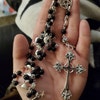 Gothic Rosary Necklace Gothic Prayer Beads, Pentagram Necklace, Beaded ...