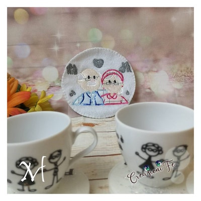 Grandparents Embroidery Designs Old Couple Embroidery Design Machine ...