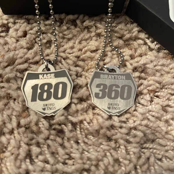 Aluminum Dirt Bike Number Plate Necklace With Personalized Graphics - Etsy