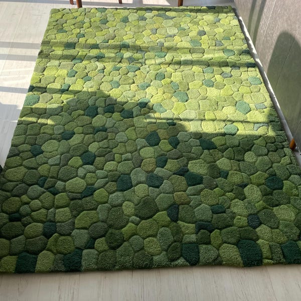 Moss Ball Modern Hand Tufted Green Forest Custom Wool Area Rug for ...
