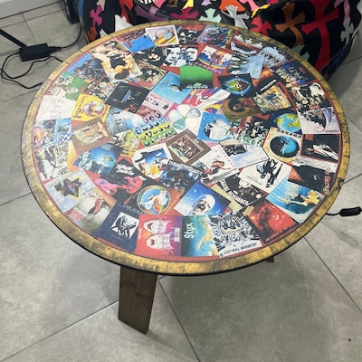 Classic Rock Art End Table Album Cover Art Rock and Roll Albums Side ...