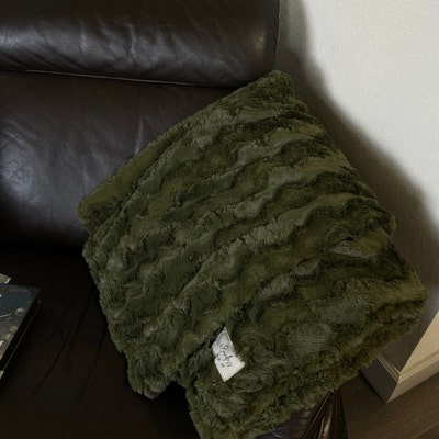 Adult Minky Blanket, Gifts for Mom Moss Green Glacier, Adult Throw ...