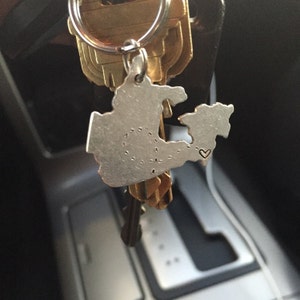 BEST FRIEND KEYCHAIN, Long Distance State Keychains, Best Friend Gift ...