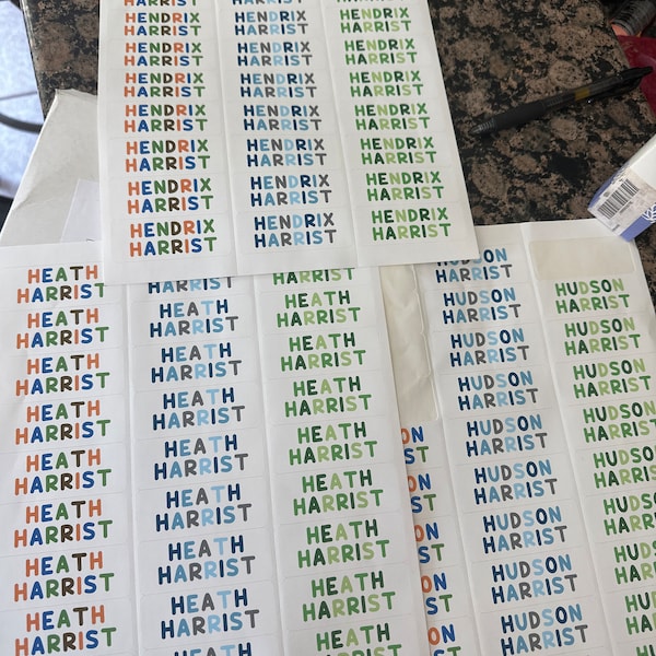 Boy Name Labels, Kid Name Labels, Name Tag Stickers, Waterproof Labels ...