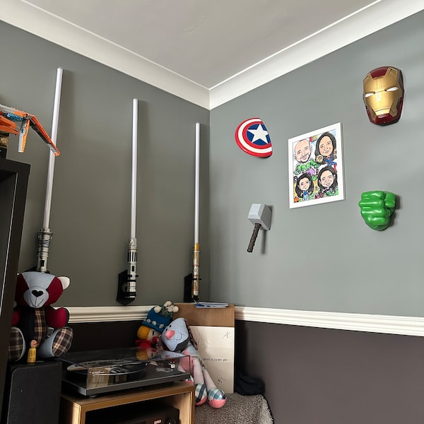 Custom 3D Printed Lightsaber Display Stand | Wall Mount for Star Wars ...