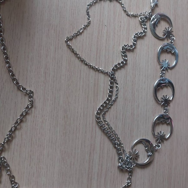 Gothic Belt, Harajuku Punk Moon Metal Belts Women Vintage High Waist ...