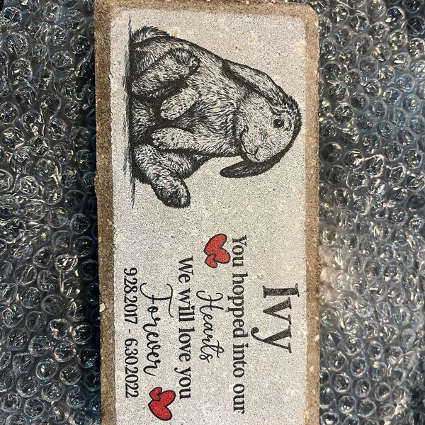 Lop Rabbit Memorial Stone. Lop Eared Rabbit. Bunny. Personalized 8x4 ...