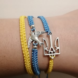 Friendship Bracelet With Ukrainian Trident. Ukrainian Flag Colours ...