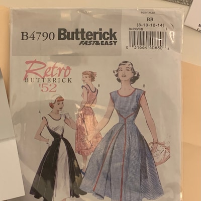 Butterick B4790 B4790 Very Easy Retro 1952 Sewing Pattern for Womens ...
