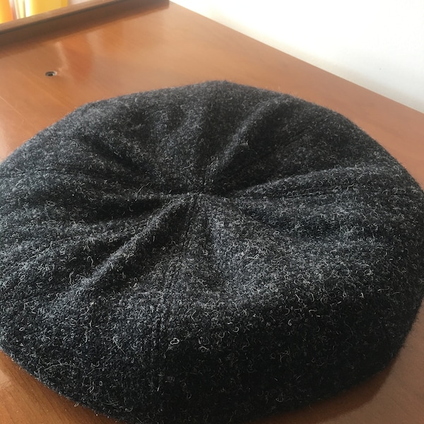 Handmade Grey Scottish Tam With Extra Volume, Harris Tweed Beret by ...