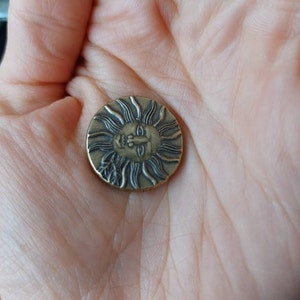 Aztec Sun Stone Calendar Copper Worry Coin | Etsy