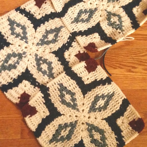 Midnight Diamond Blanket Crochet Pattern: Tapestry Tile Afghan (PDF ...