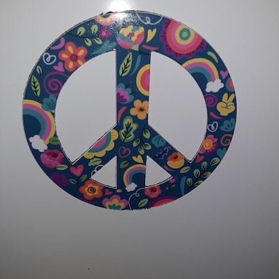 Car Magnet Peace Coexist Symbol Floral Sign no Residue, Easy to ...