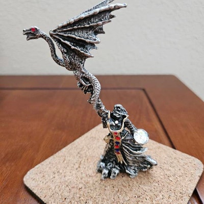 Pewter Wizard Dragon Master With Crystals Satin Matte Finish - Etsy