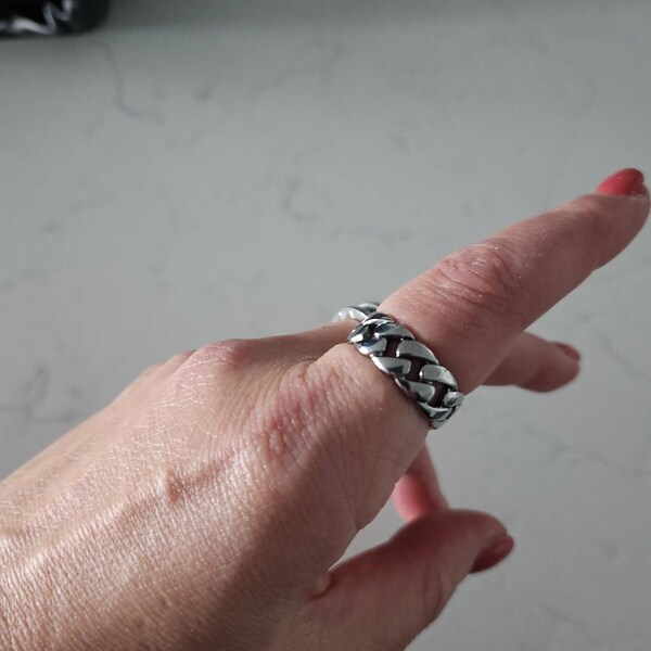 Cuban Link Ring, 316L Stainless Steel - Etsy