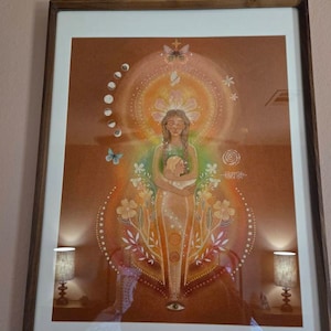 Spiritual Art Print Moon Phase Illustration Boho Gift Idea Blue Folk ...