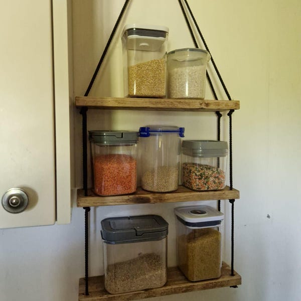 Shelving, Rustic Shelves, Chain Shelf, Hanging Shelves. - Etsy UK