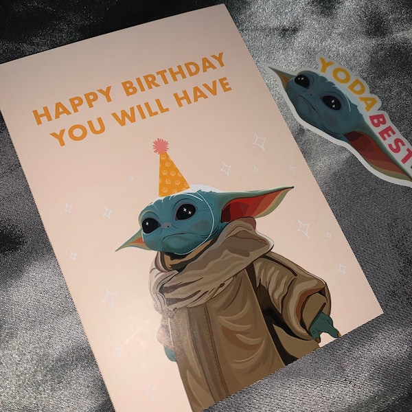 Grogu Birthday Card | the Mandalorian | Baby Yoda the Child Kid Cute ...