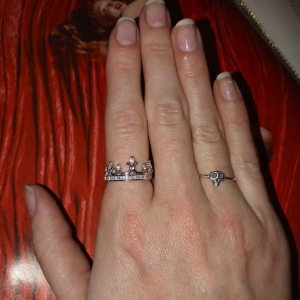 The Quinn. Sterling Silver 925 Queen Crown Ring - Etsy