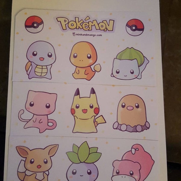 Pokemon Stickers - Etsy