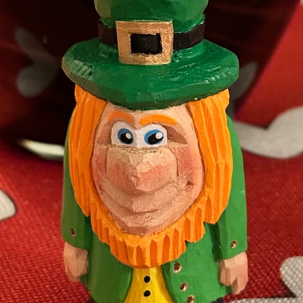 Lucky Leprechaun Carved Figure - Etsy