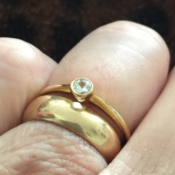 White Sapphire Promise Ring- Tiny Engagement Ring- Colorless Simple ...