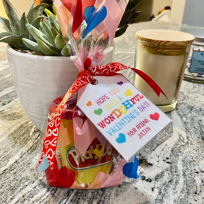 Valentine's Day Tag, Wondohful, Playdough Valentine's Tag, Colorful ...