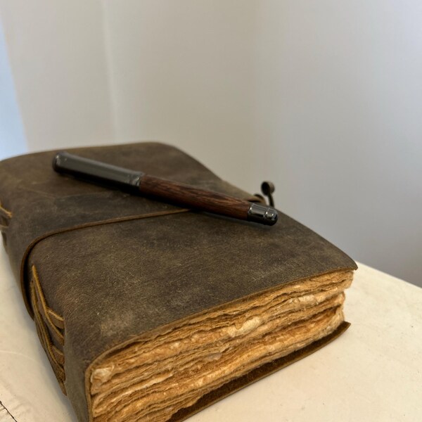 Large Journal Pentagram Vintage Leather Journal Grimoire Book of ...