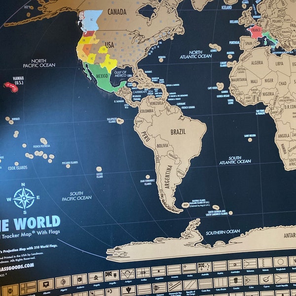 Scratch off World Map, Travel Tracker Map, World Map Poster, Traveler ...