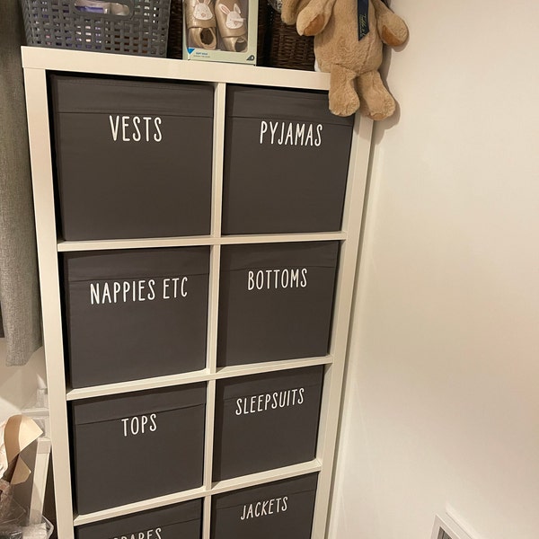 IKEA KALLAX DRONA Box Sticker Personalised Vinyl Labels Stickers Decals ...