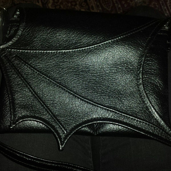 Black Bat Wing Bag, Small Crossbody Bag, Black Purse, Vegan Bag, Goth ...