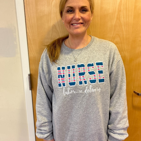 Nurse Sweatshirt From Baby Hospital Swaddle Blanket- RN Labor Delivery ...