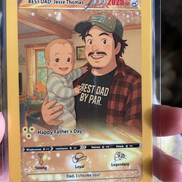 Custom Father's Day Pokemon Card – Personalized Gamer Dad Gift, Pokémon ...
