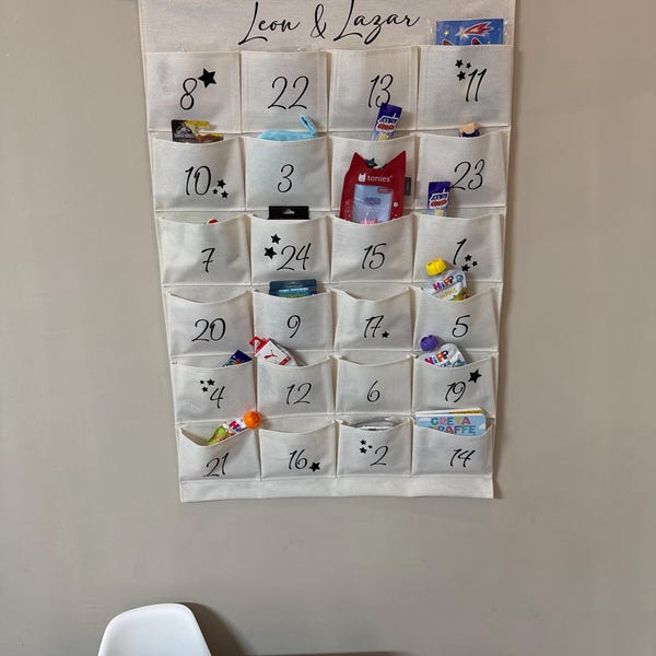 Personalized Advent Calendar for Children, Large | 24 Pockets to Fill ...