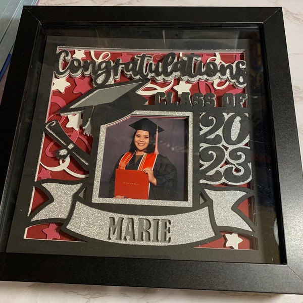 Graduation Shadow Box Svg, Personalized Graduation Svg, Class of 2025 ...