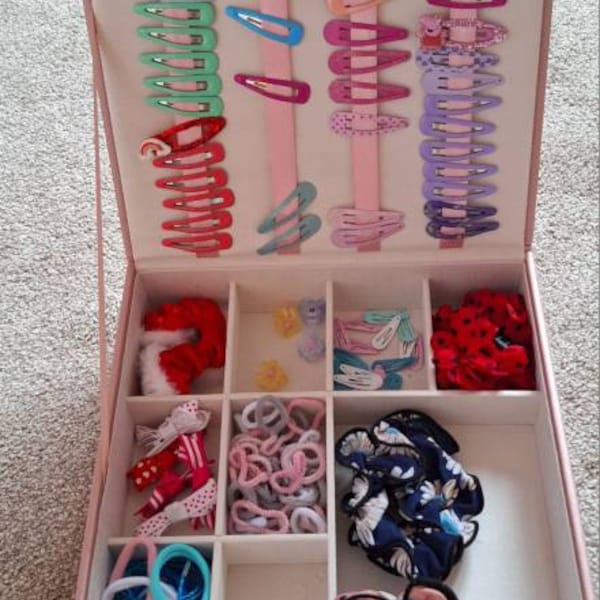 Girl's Hair Accessory Storage Box, Hair Clip Holder, Accessory ...