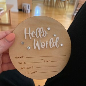 Hello World Sign, Baby Announcement, Hello World Wooden Sign, Baby ...