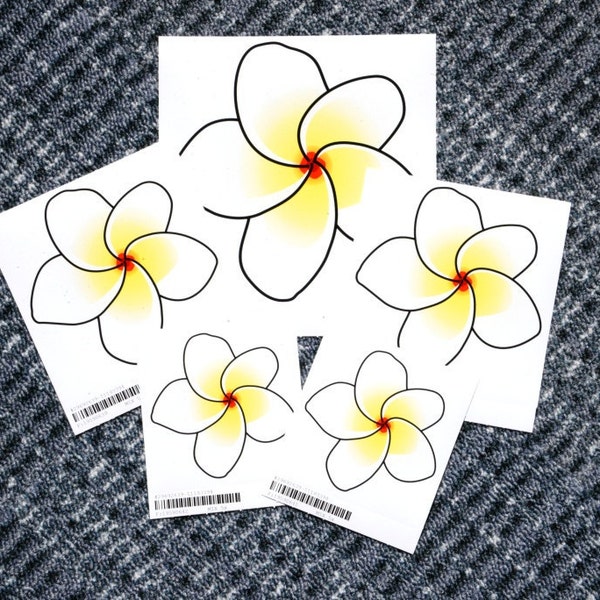 Plumeria Hawaiian Flower Vinyl Sticker 3"/ 4" / 5" - Etsy