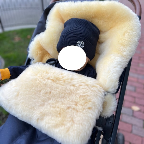 Luxury Natural Sheepskin Baby Footmuff L Genuine Medical Grade Bunting ...