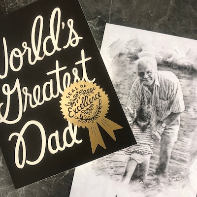 Custom Dad Drawing Daddy Papa Portrait Family Fathers Day Portrait ...