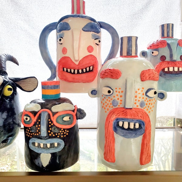 Ceramic Rattle Sun Face Design Handmade Ceramics Rattle Ceramic Decor ...