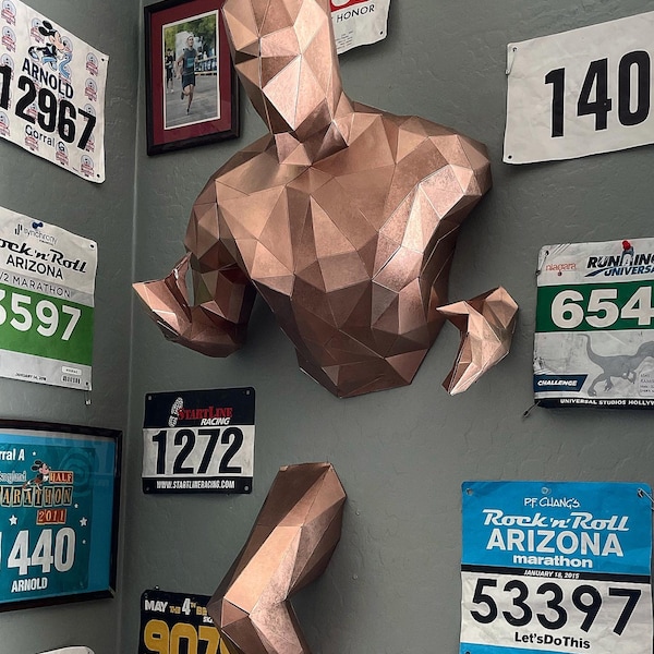 Running Man Papercraft PDF, DIY Human Wall Art, Low Poly 3D Printable ...