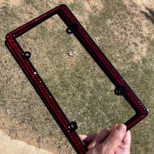 Real 100% Red Carbon Fiber Motorcycle License Plate Frame With - Etsy