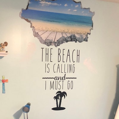 Beach Wall Decal Beach Vinyl Decal Beach Decal Beach Wall Decor Beach ...
