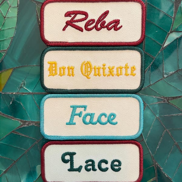 Embroidered Custom Iron-on Rectangle Name Patch - Etsy