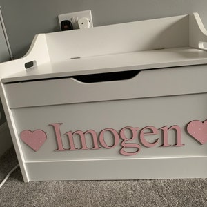 Personalised Toy Box Name & Embellishments. Toy Box Decor. Bedroom Door ...