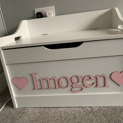 Personalised Toy Box Name & Embellishments. Toy Box Decor. Bedroom Door ...