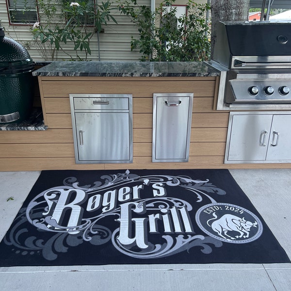 Personalized BBQ Grill Mat, Non-slip Custom Dad Gift on Father's Day ...