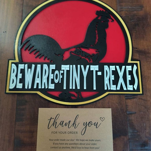 Chicken Coop Sign Jurassic Bawk T-rex Dinosaur Outdoor Wood Chicken ...